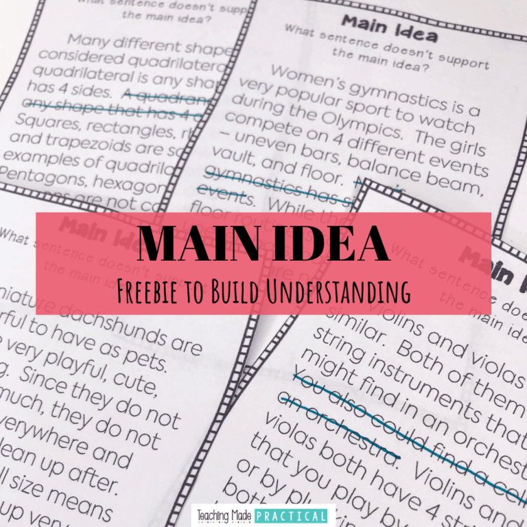 Questions for Your Main Idea and Details Lessons - Teaching Made Practical