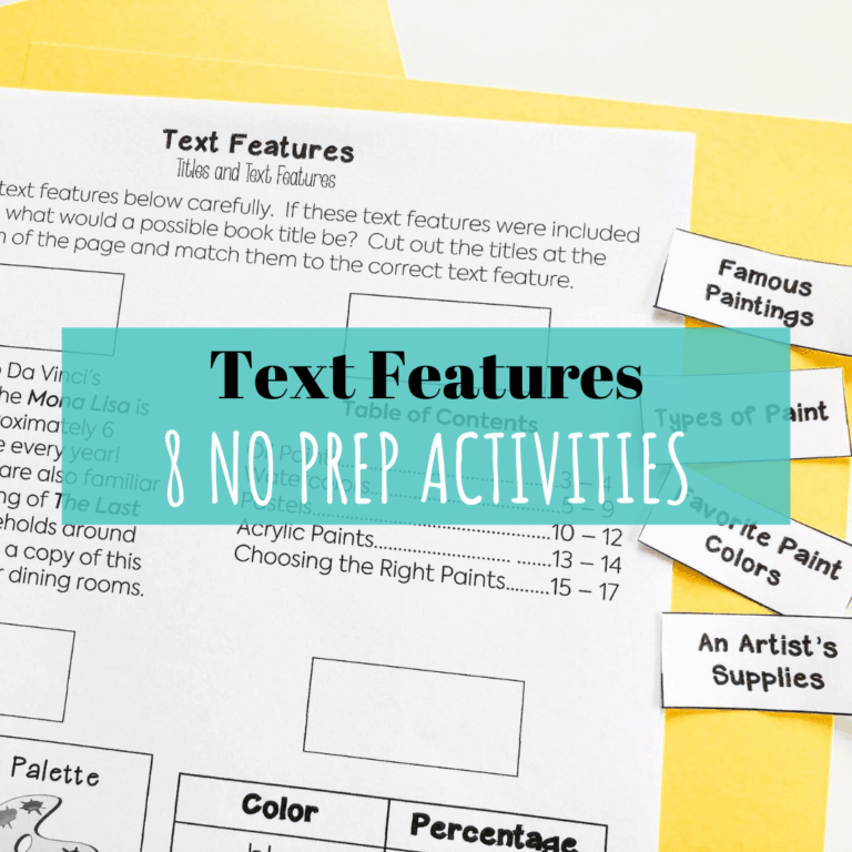 Text Feature Anchor Charts - Teaching Made Practical
